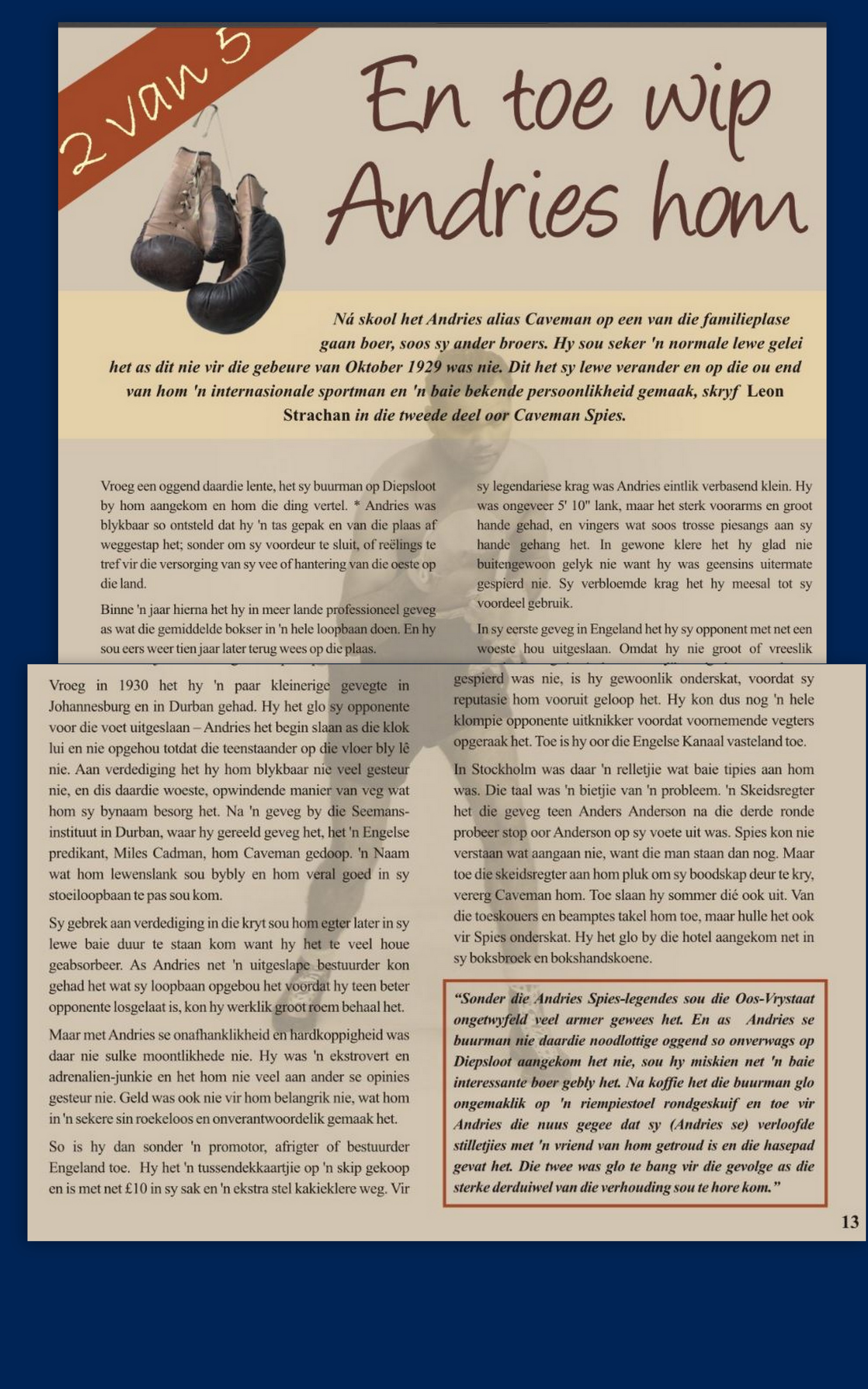 Caveman Spies – by Leon Strachan – Vrystaat Confessions